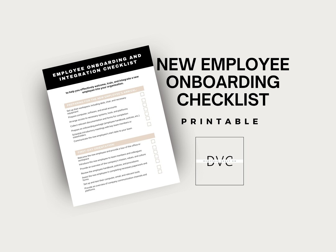 New Employee Onboarding Checklist PDF Printable Employee Orientation ...