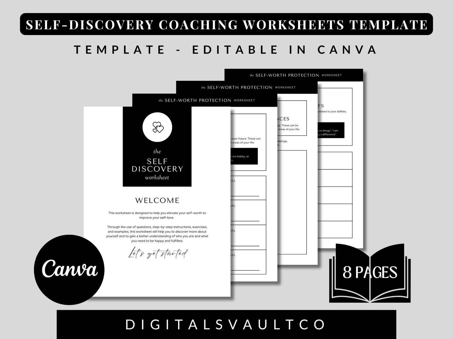Self-discovery Coaching Worksheet Customizable Editable Template ...