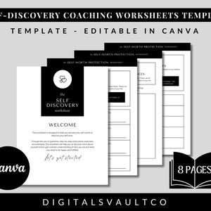 Self-discovery Coaching Worksheet Customizable Editable Template ...