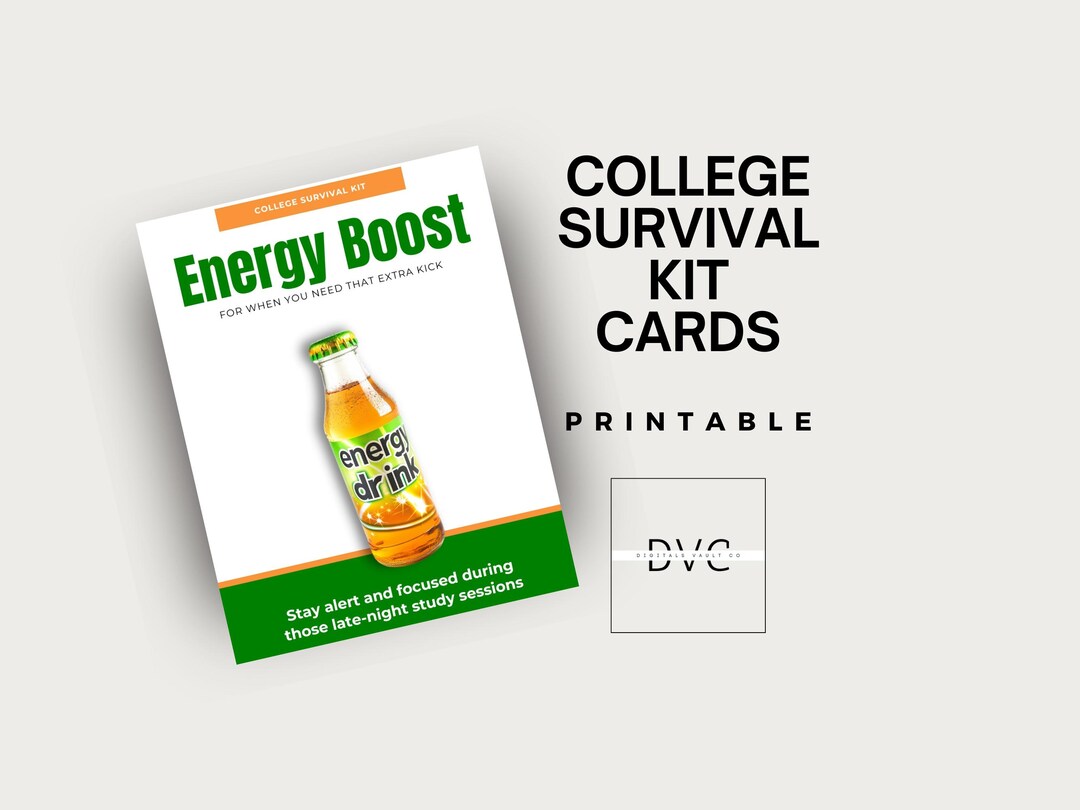 College Survival Kit Cards Printable PDF | Freshman Tips | Dorm Room ...