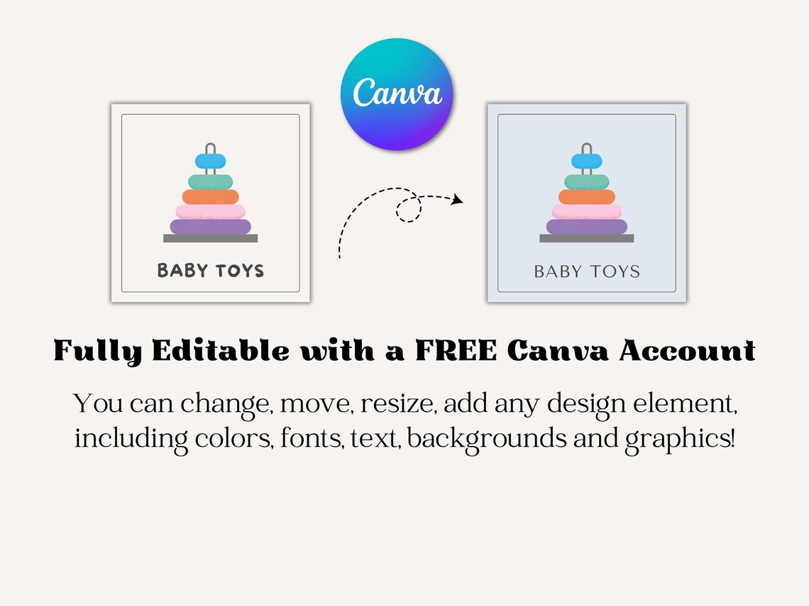 Toy Bin Labels Template: Playroom Organization (canva Editable, Digital ...
