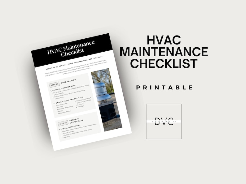 HVAC Maintenance Checklist Printable PDF | Seasonal Tune-up Guide | Air ...