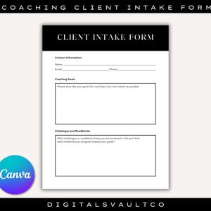 Coaching Client Intake Form Template: Customizable Onboarding (PDF) - Etsy