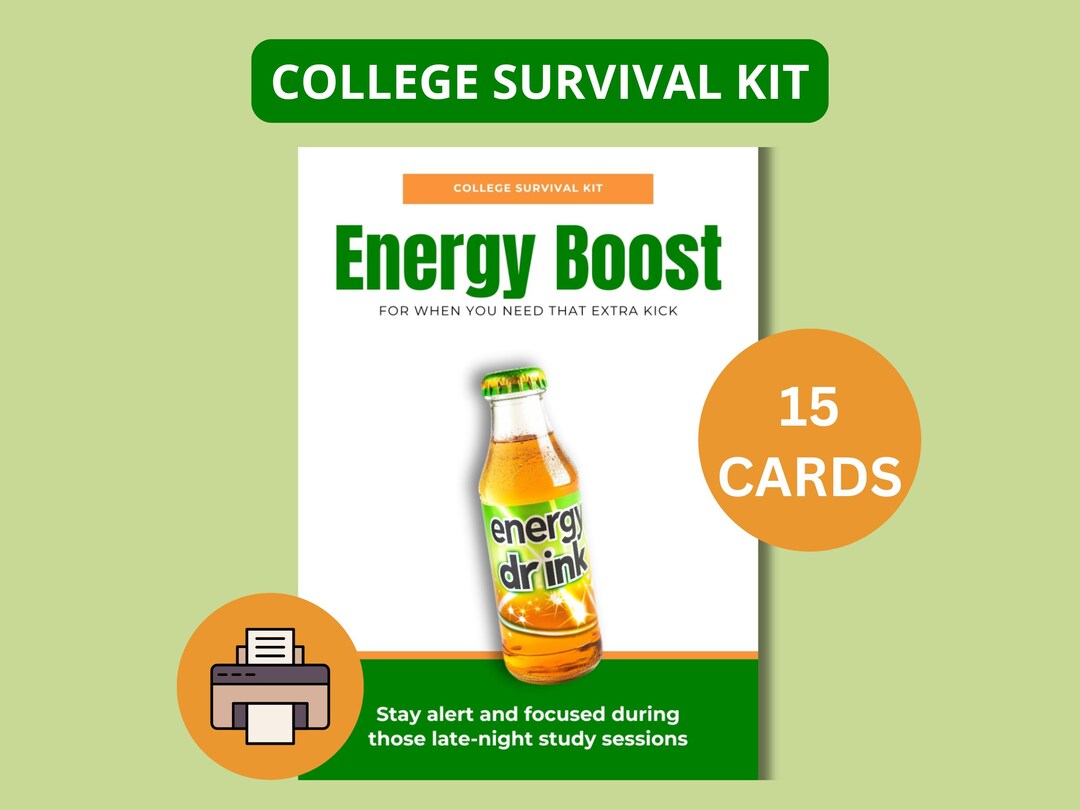 College Survival Kit Cards Minimalist PDF Printable | Freshman Tips ...