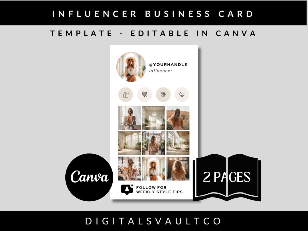 Influencer Business Card Customizable Template Professional and ...