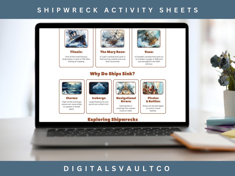 Shipwreck-themed Activity Sheets for Kids Printable | Ocean Adventure ...