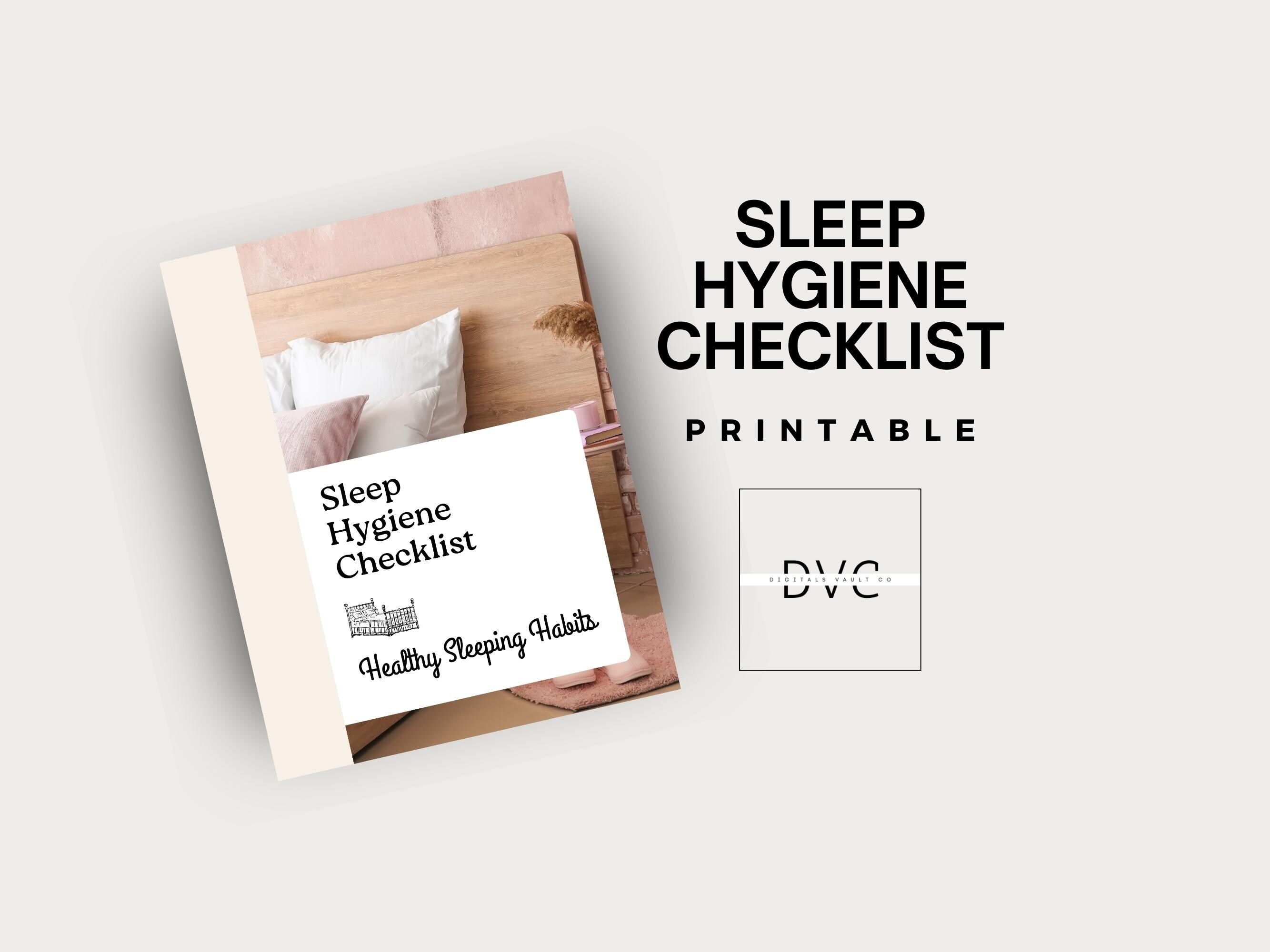 Sleep Hygiene Checklist Printable PDF | Minimalist Healthy Sleep Habits ...