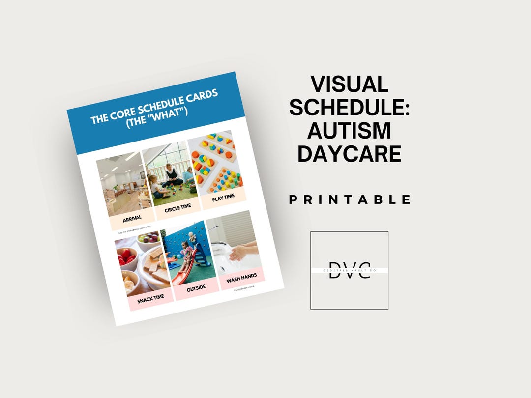 Autism Visual Schedule for Daycare PDF Printable Daily Routine Picture ...