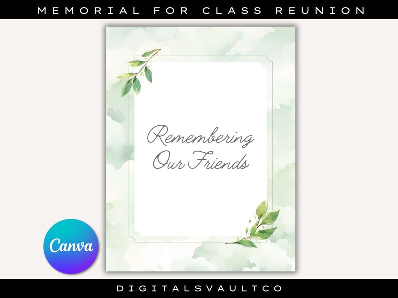 Memorial for Class Reunion Template | Customizable Classmate ...