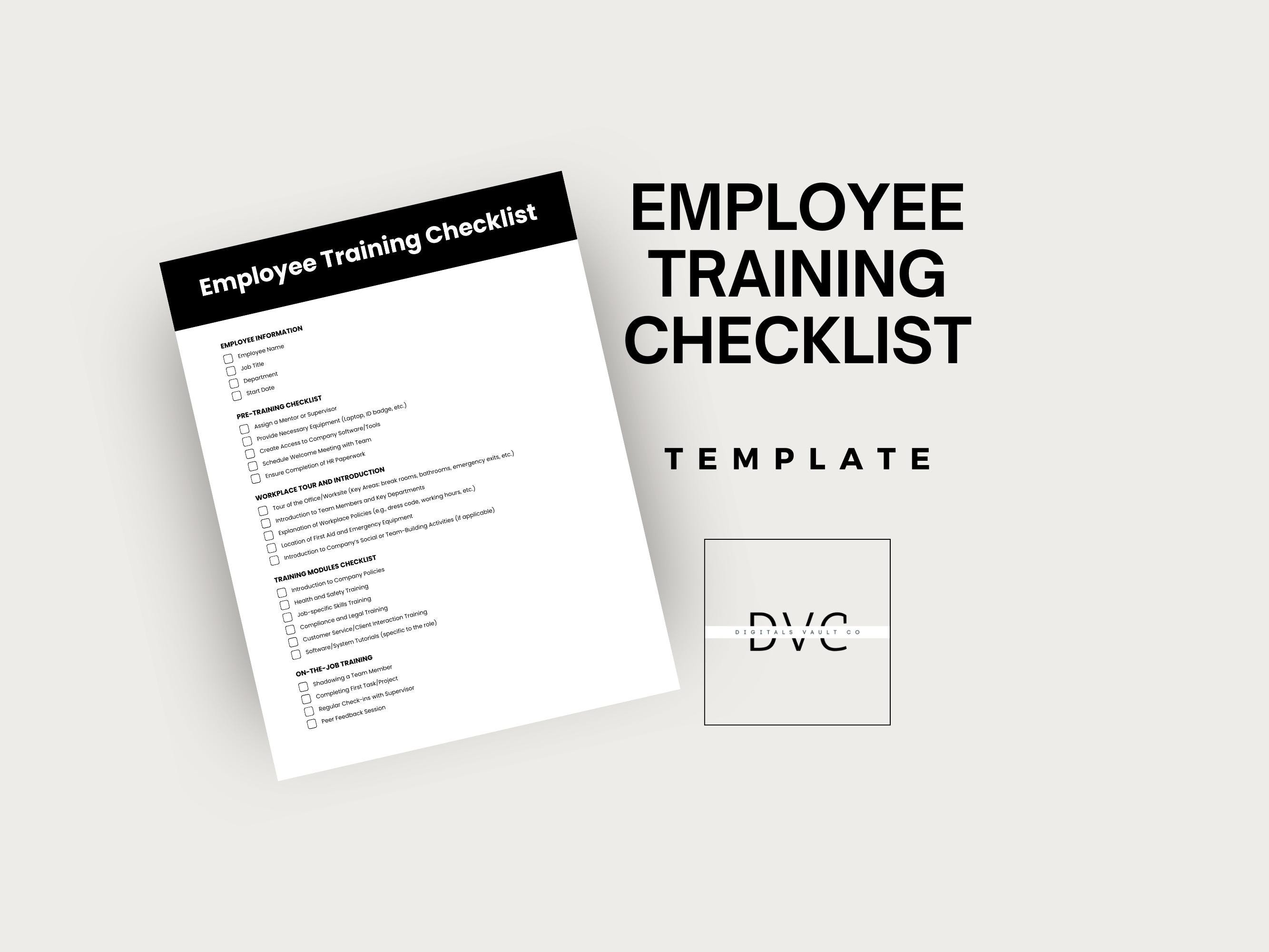 New Employee Training Checklist Template Onboarding Process Planner HR ...