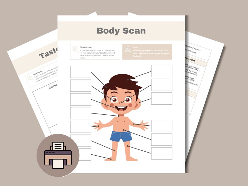 Kids Mental Health Activity Worksheets Minimalist Printable PDF ...