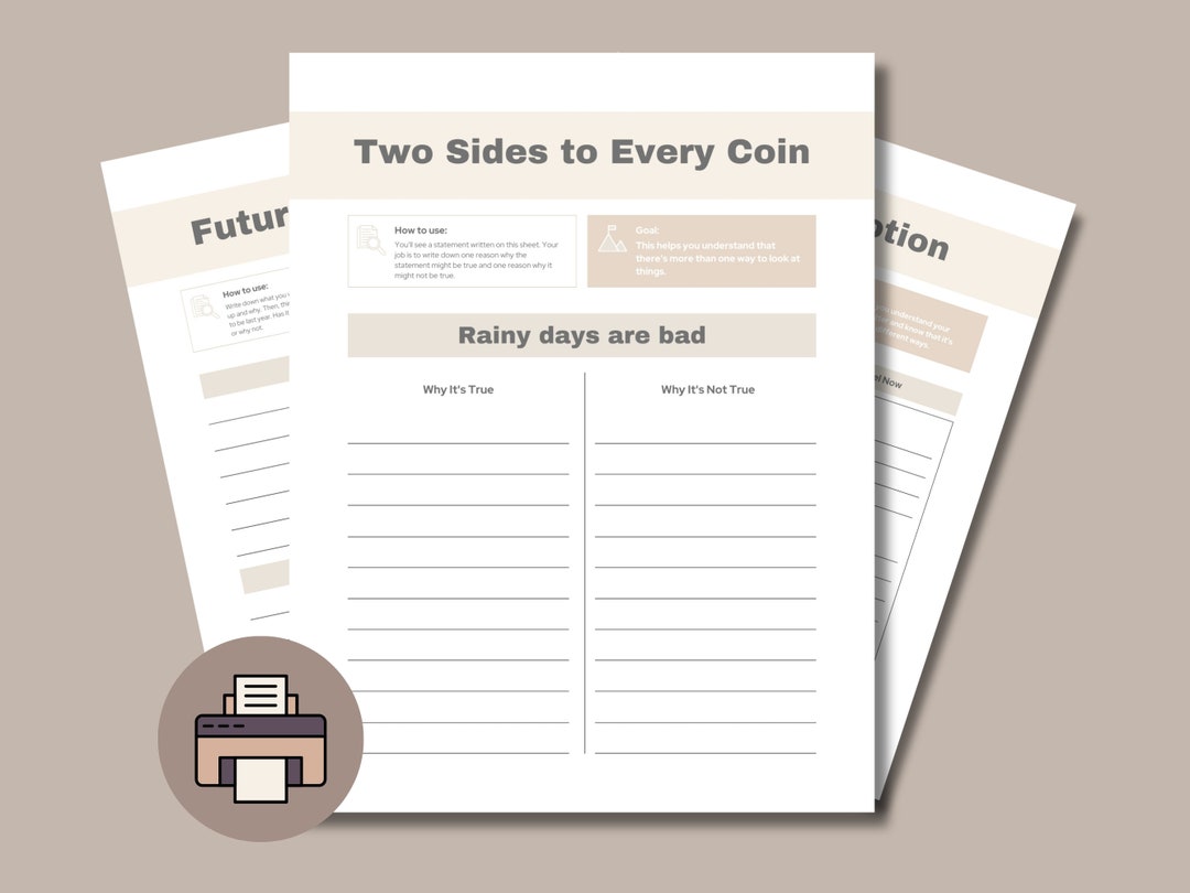 Thought Challenging Activities for Kids Worksheets Minimalist Printable ...