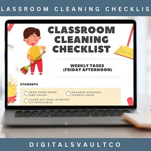 Classroom Cleaning Checklist Printable | Daily, Weekly, Monthly Tasks ...
