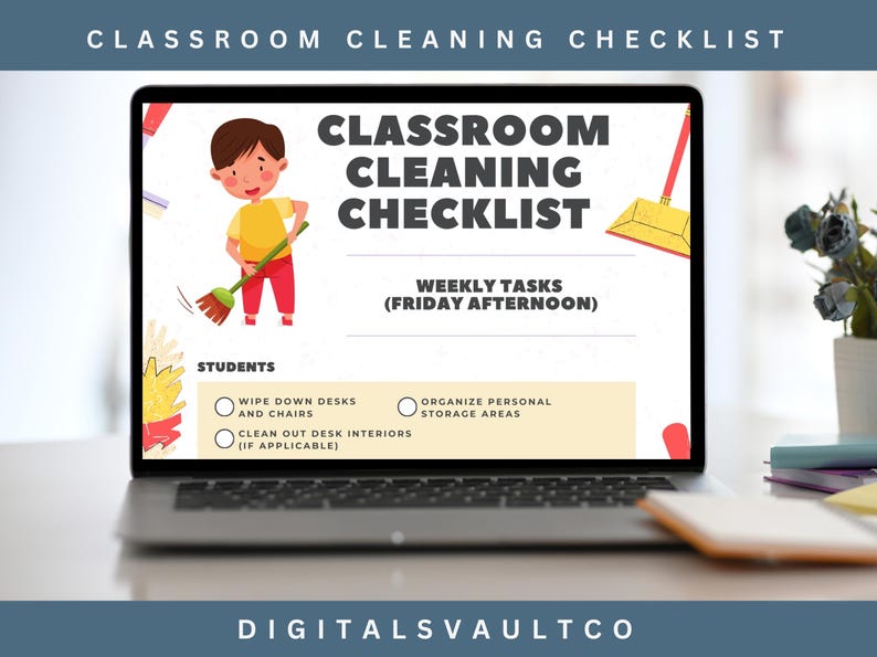 Classroom Cleaning Checklist Printable | Daily, Weekly, Monthly Tasks ...