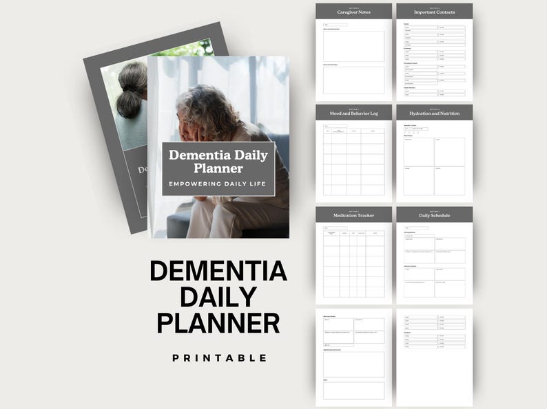 Dementia Daily Planner Printable PDF | Alzheimers Journal | Memory Care ...