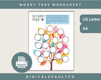 Worry Tree Printable Worksheet - Etsy