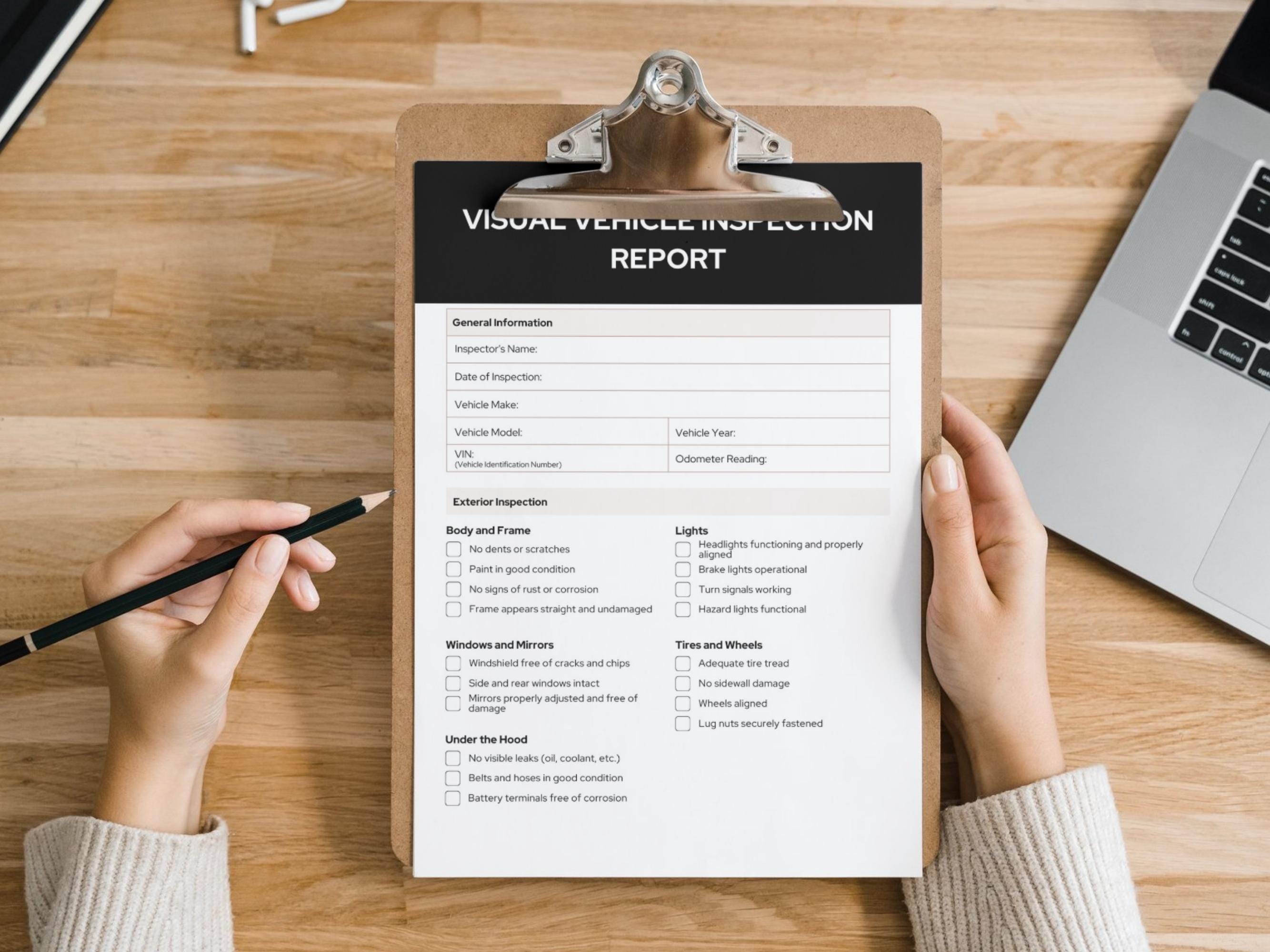Car Inspection Checklists PDF Printable Vehicle Inspection Forms Auto ...
