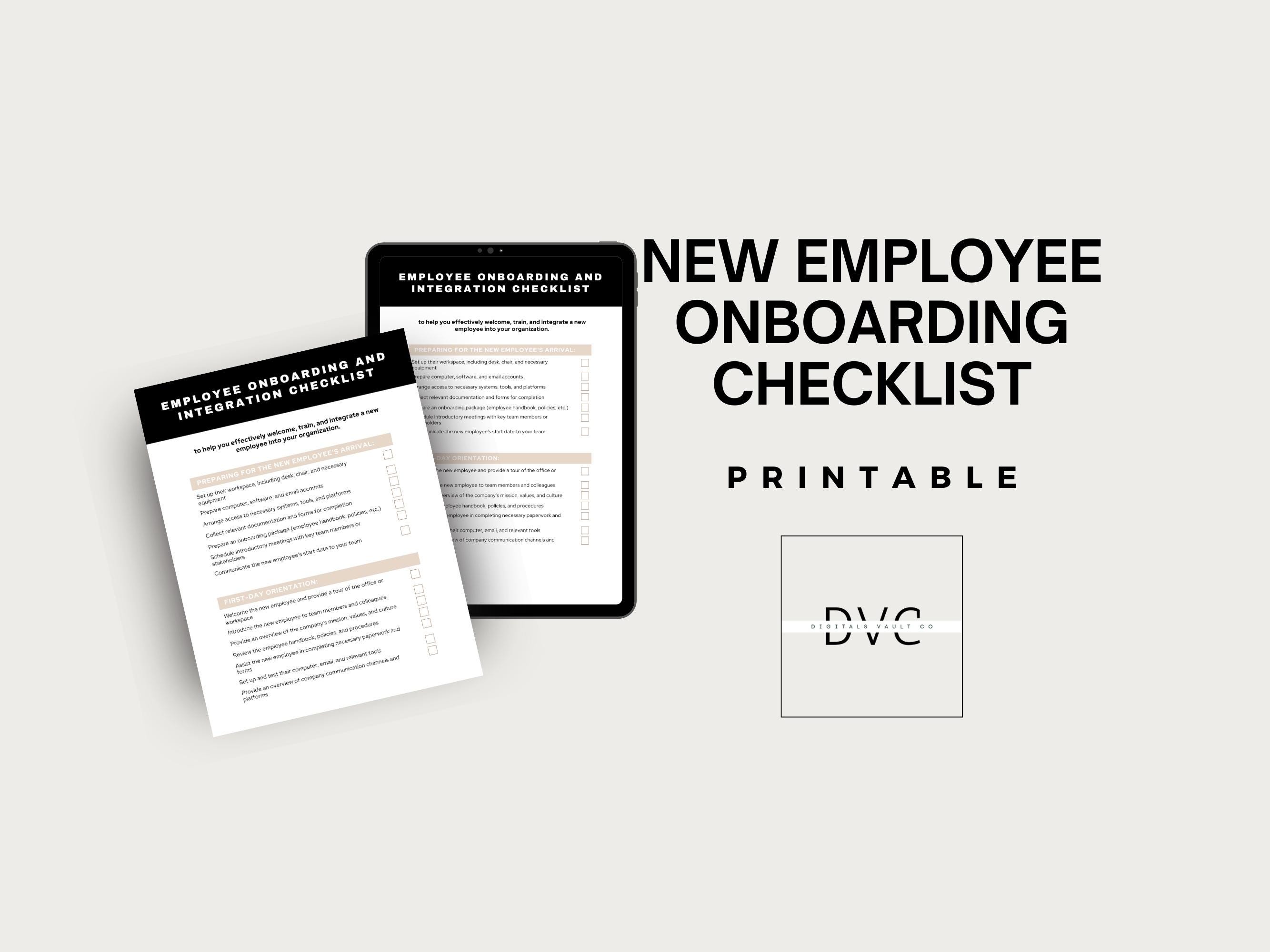 New Employee Onboarding Checklist PDF Printable Employee Orientation ...