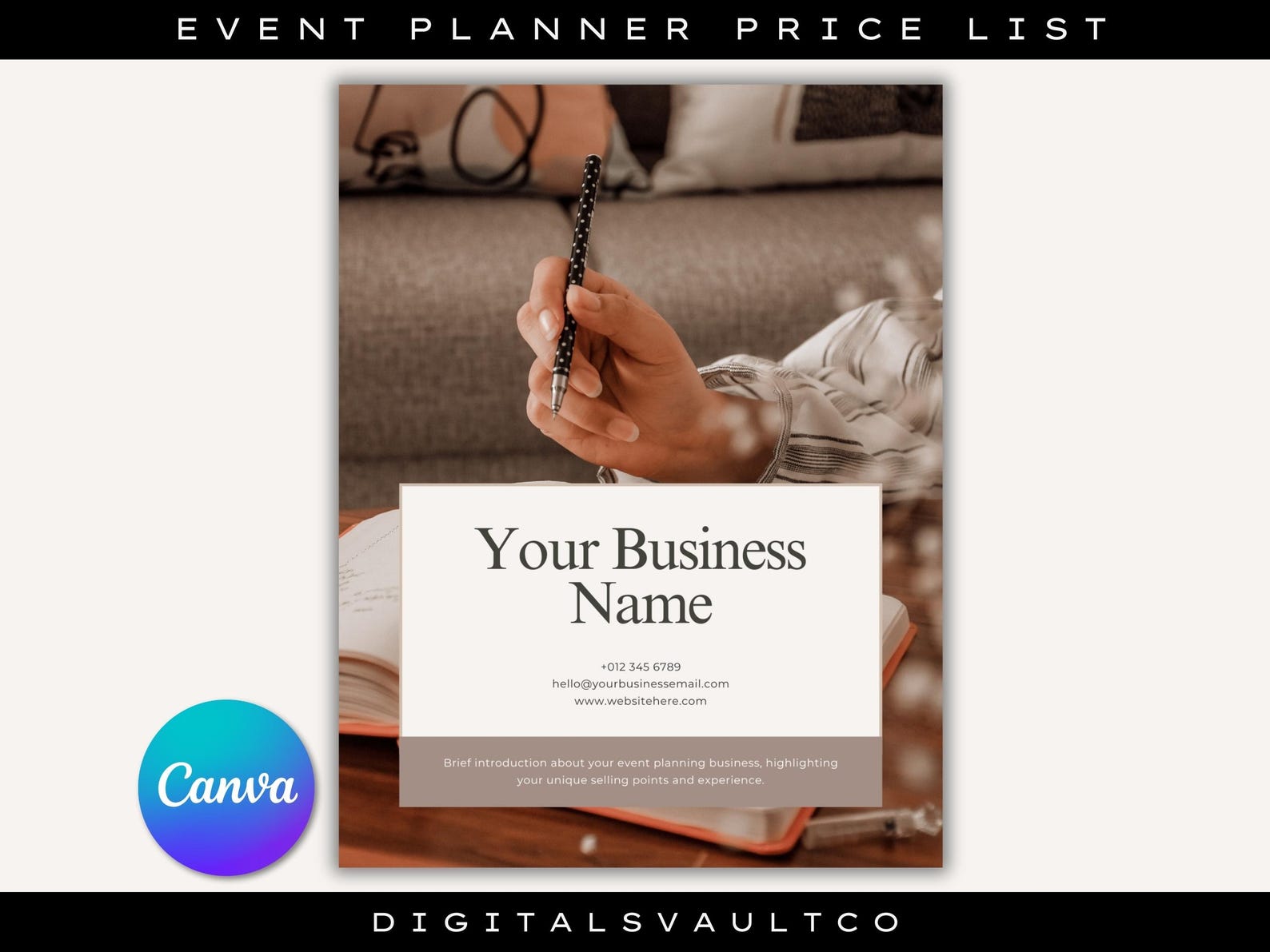 Event Planner Price List Template: Customizable Services Pricing (canva ...