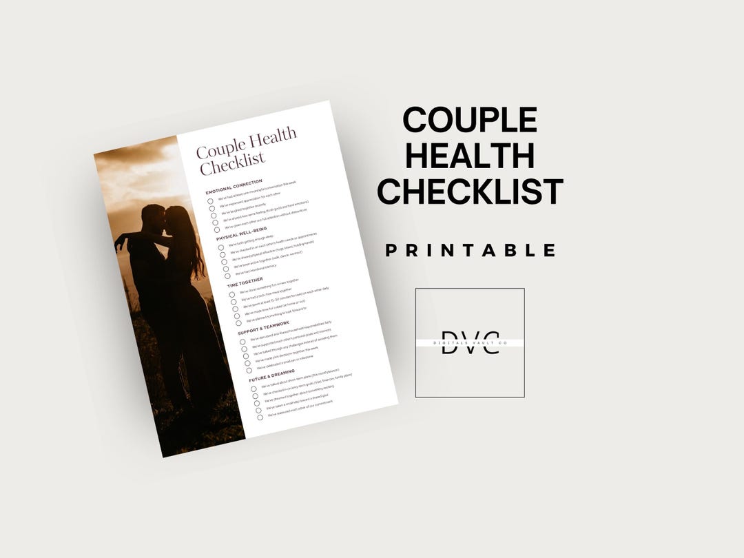 Couple Health Checklist: Relationship Wellness Tracker (PDF Download ...