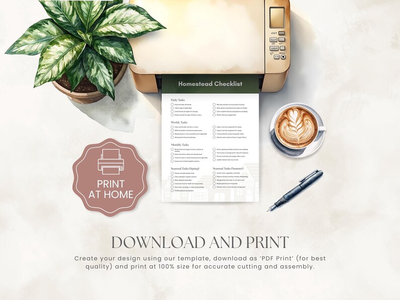 Homestead Checklist PDF Printable | Self-sufficient Living Planner, Off ...