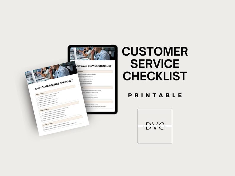 Customer Service Checklist Printable PDF | Client Satisfaction Guide ...