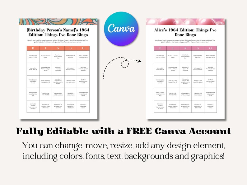 Born in 1964 Party Game Template | 60s Trivia, Fun Facts and Nostalgia ...