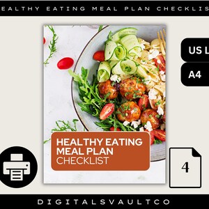Healthy Eating Meal Plan Checklist Printable PDF | Diet and Nutrition ...