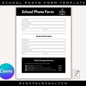 School Photo Form Template: Student Information, Picture Day (canva ...