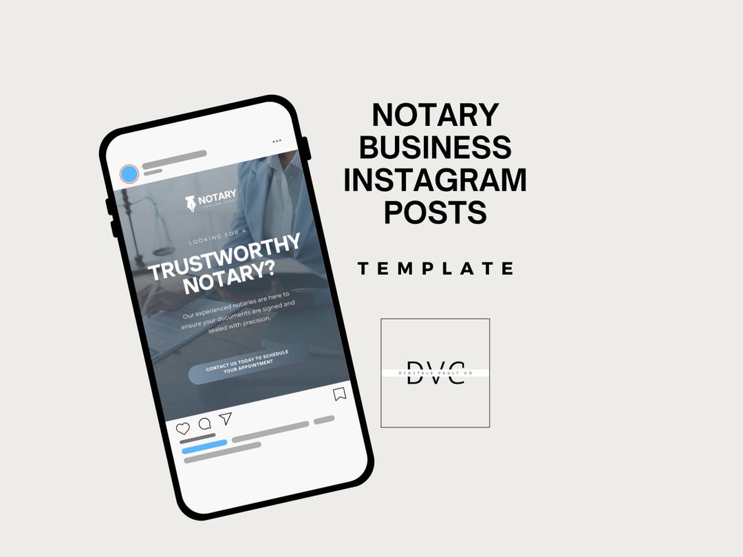Notary Instagram Template Bundle for Modern Notary Public Marketing ...
