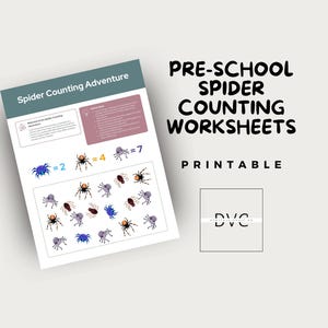 Preschool Spider Counting Adventure Worksheets Printable PDF | Kid ...