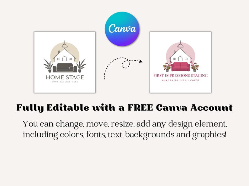 Home Staging Logos Template Modern Real Estate Branding Kit Minimal ...