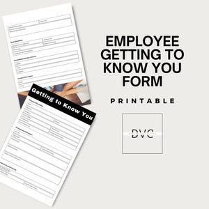 Employee Getting to Know You Survey Printable PDF | New Members ...