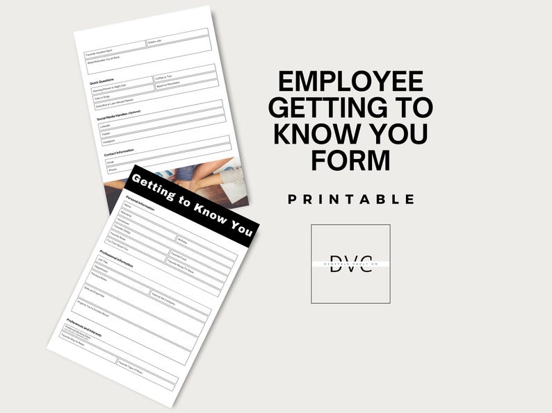 Employee Getting to Know You PDF for Onboarding and Team Building New ...