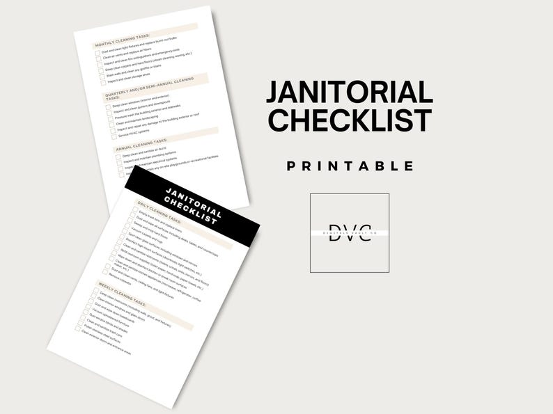 Janitor's Checklist Printable PDF | Facility Maintenance | Commercial ...