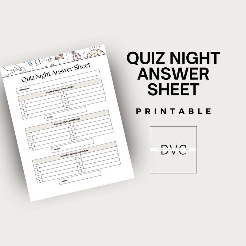 Fun Pub Quiz Rounds - Etsy