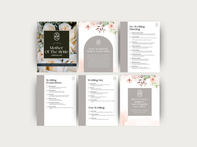 Mother-of-the-bride Checklist Printable PDF | Wedding Planning Guide ...