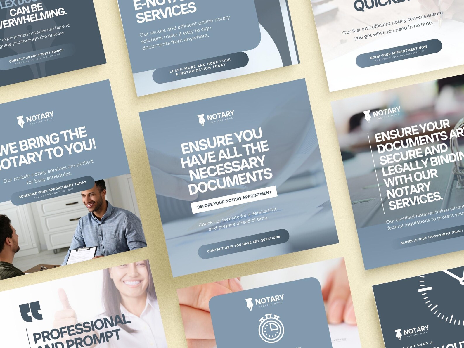 Notary Instagram Template Bundle Modern Notary Public Marketing ...