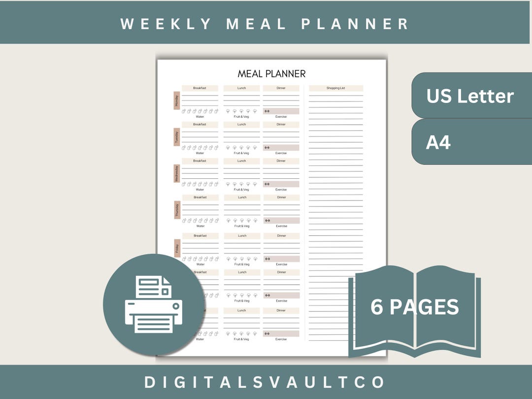 Simple Weekly Meal Planner Printable Simplify Your Meal Prep and ...