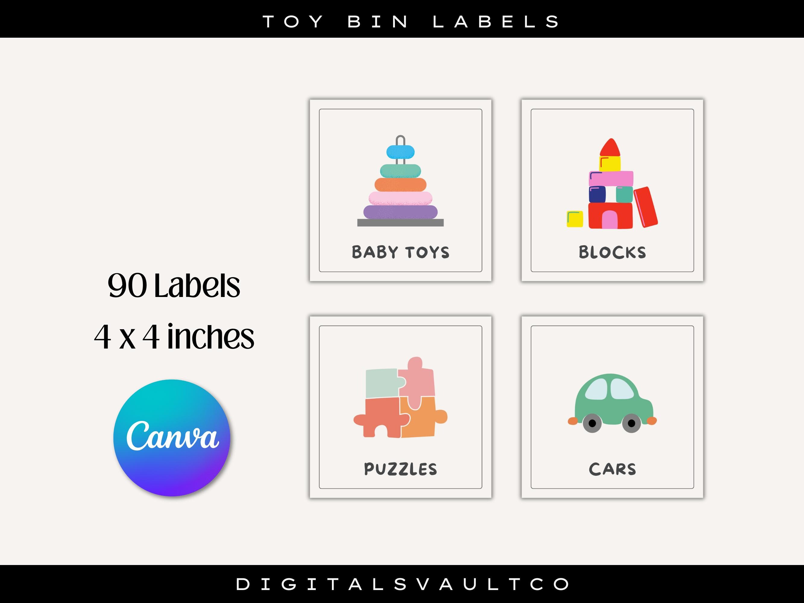 Toy Bin Labels Template: Playroom Organization (canva Editable, Digital ...
