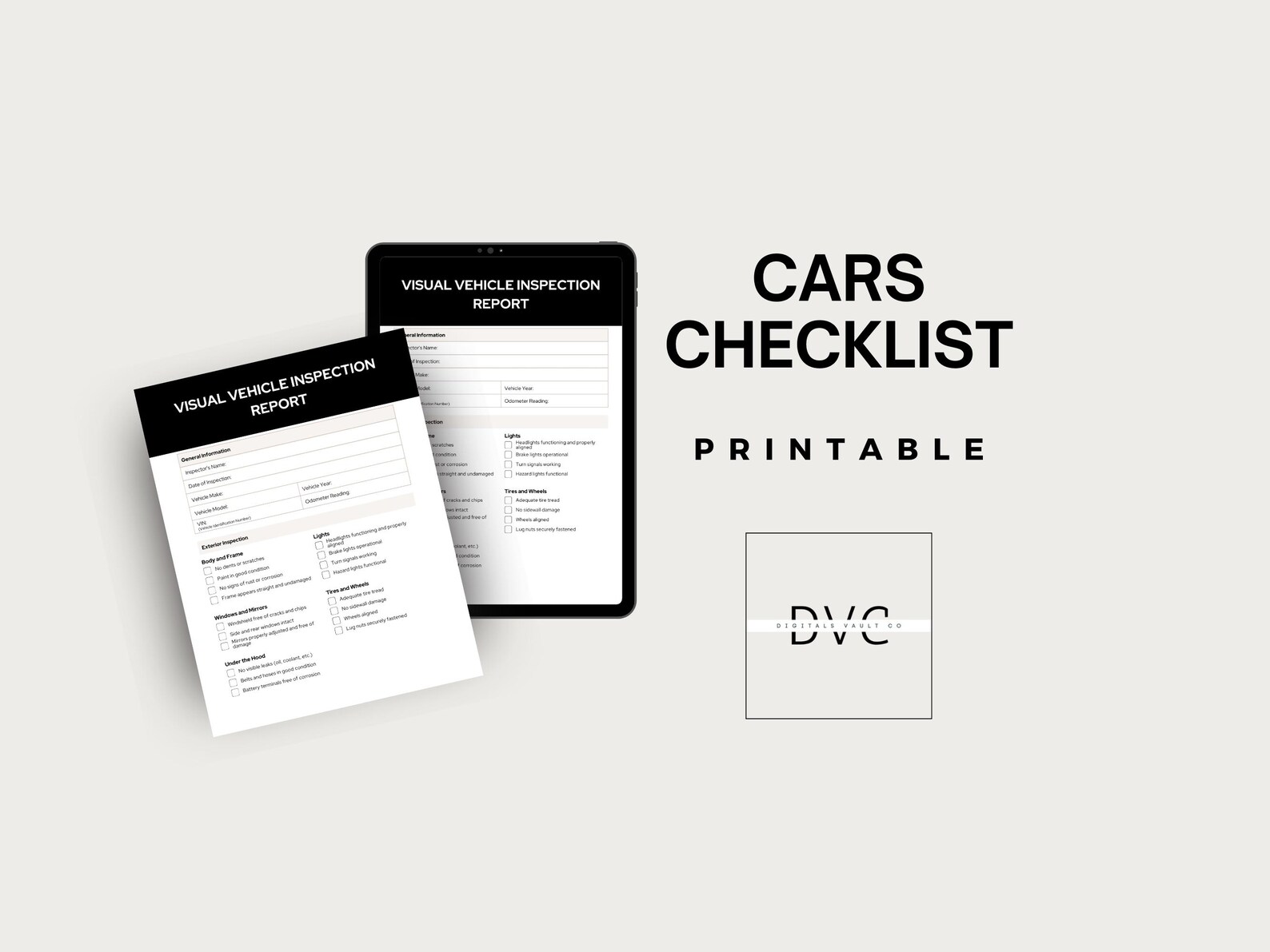 Car Checklists Printable PDF | Vehicle Inspection Guide | Motor ...