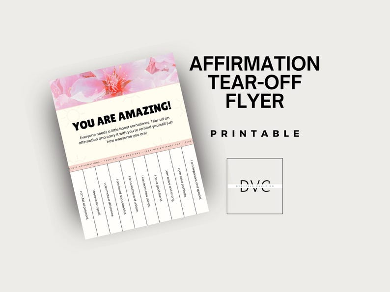Affirmation Tear-off Flyer: Motivational Quotes (printable PDF) - Etsy