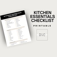 Kitchen Essentials Checklist, Digital Printable (PDF) - Etsy