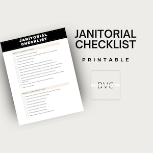 Janitor's Checklist Printable PDF | Facility Maintenance | Commercial ...