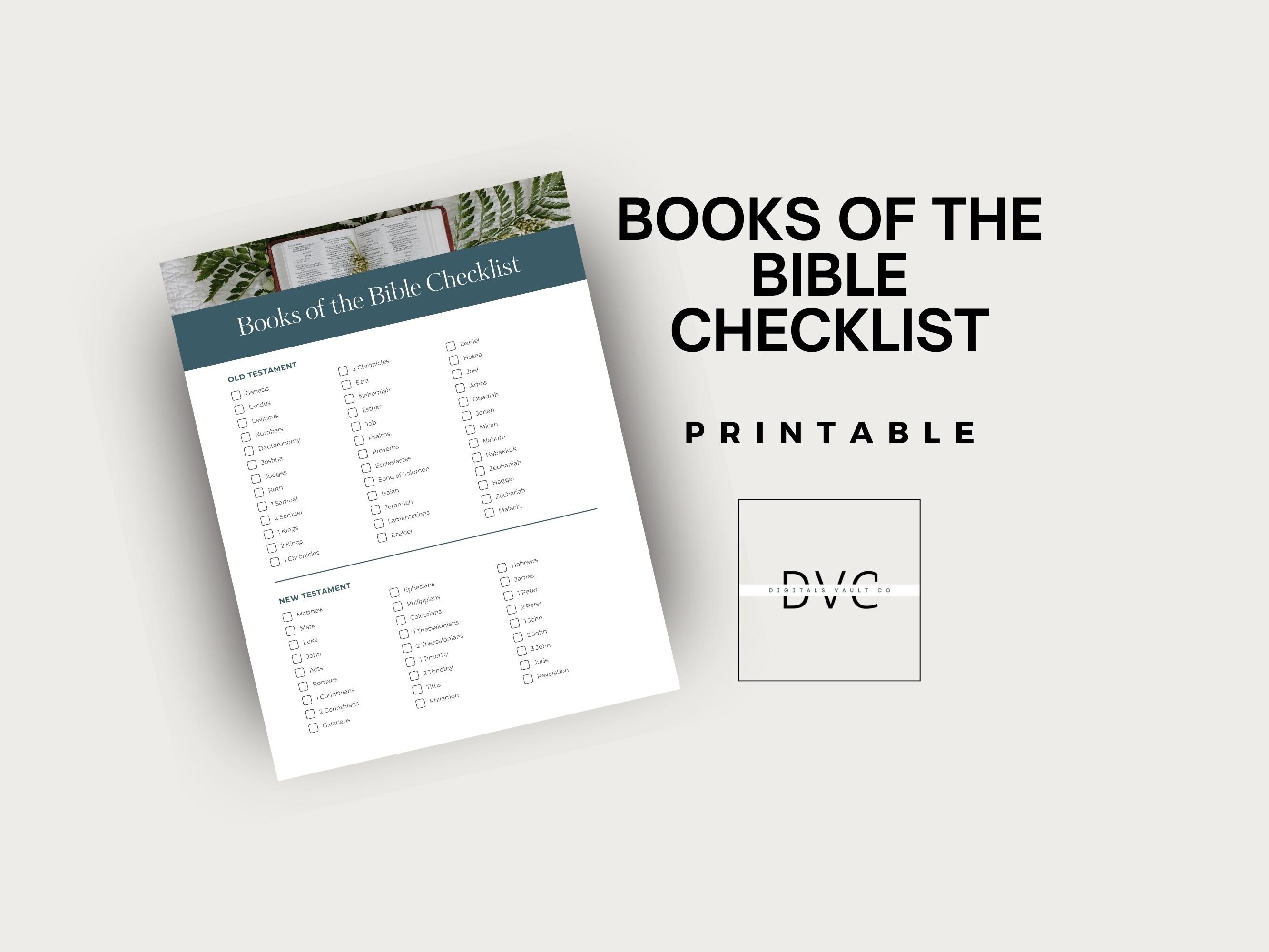 Books of the Bible Checklist Printable: Reading Tracker (PDF) - Etsy