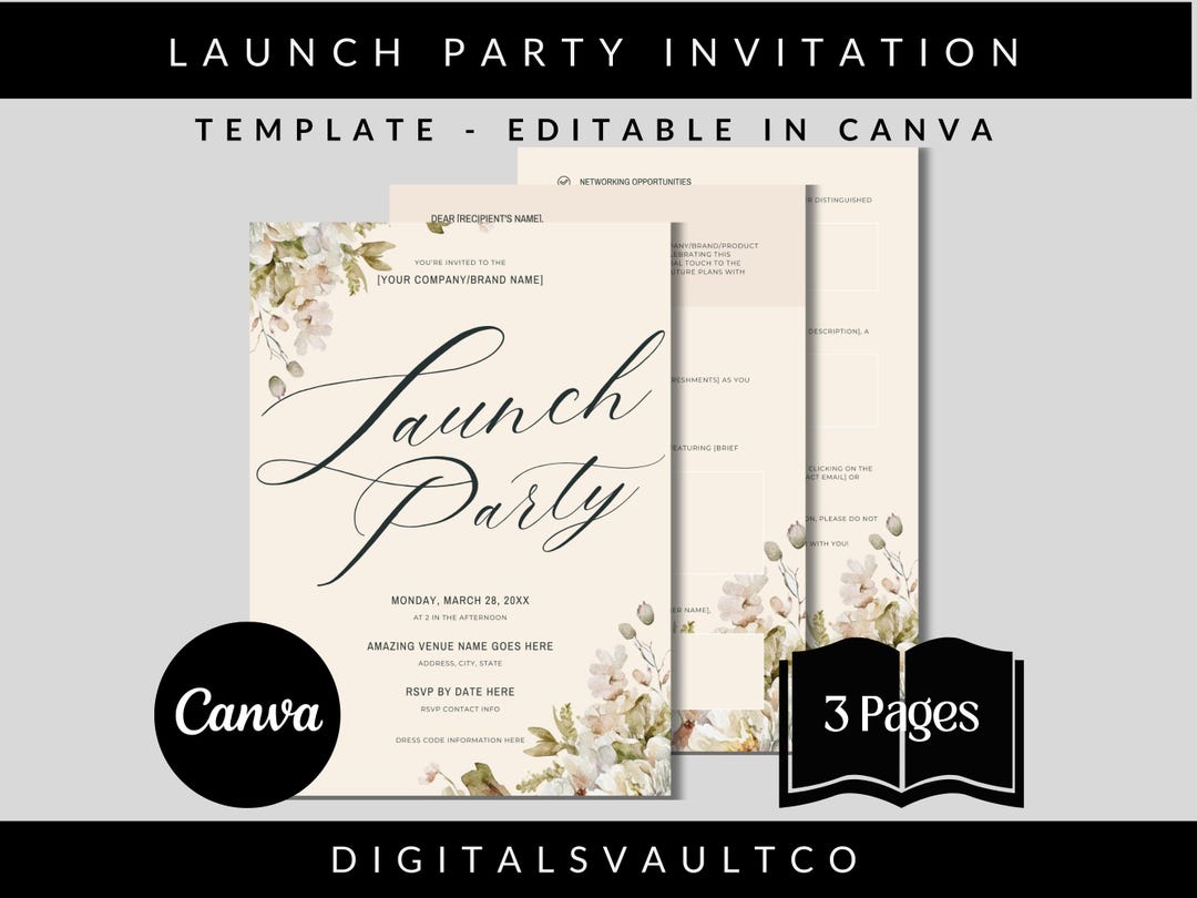 Launch Party Invitation Template Customizable Business Product Launch ...