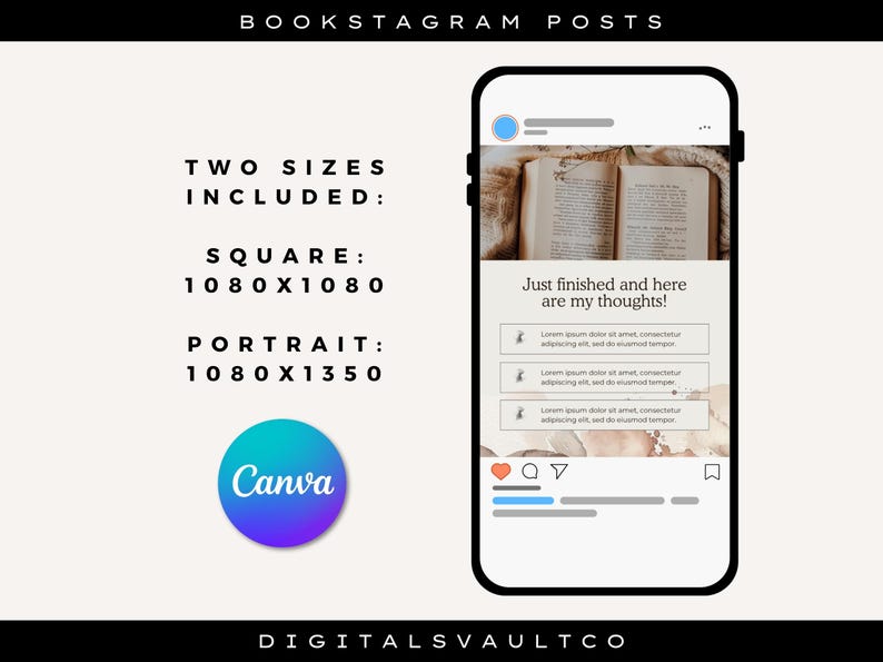 Bookstagram Posts Template | Customizable Instagram Designs for Book ...