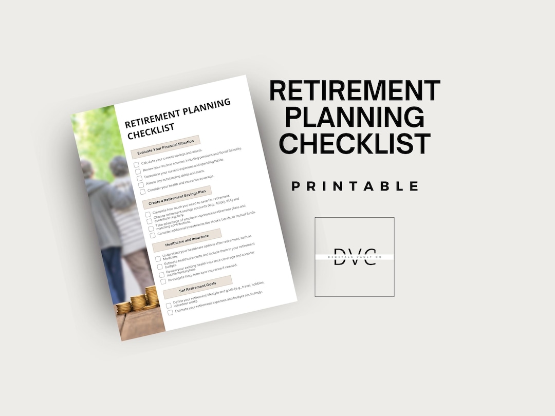 Retirement Planning Checklist Printable PDF | Retirement Goals Preparation | Timeline and ...