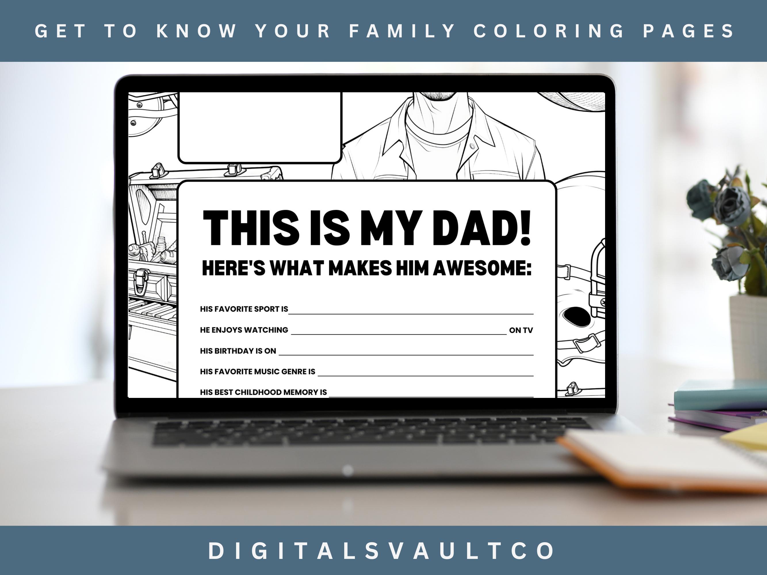Get to Know Your Family Coloring Pages Printable Holiday Family Bonding ...