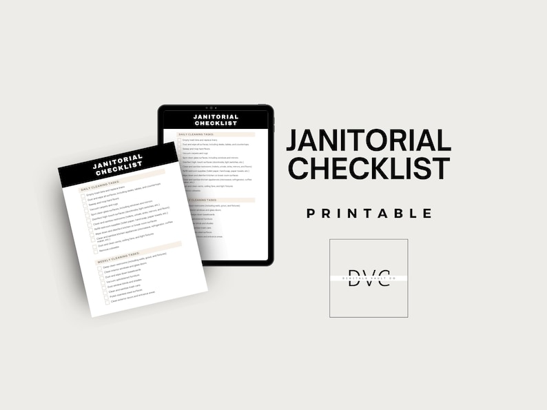 Janitor's Checklist Printable PDF | Facility Maintenance | Commercial ...